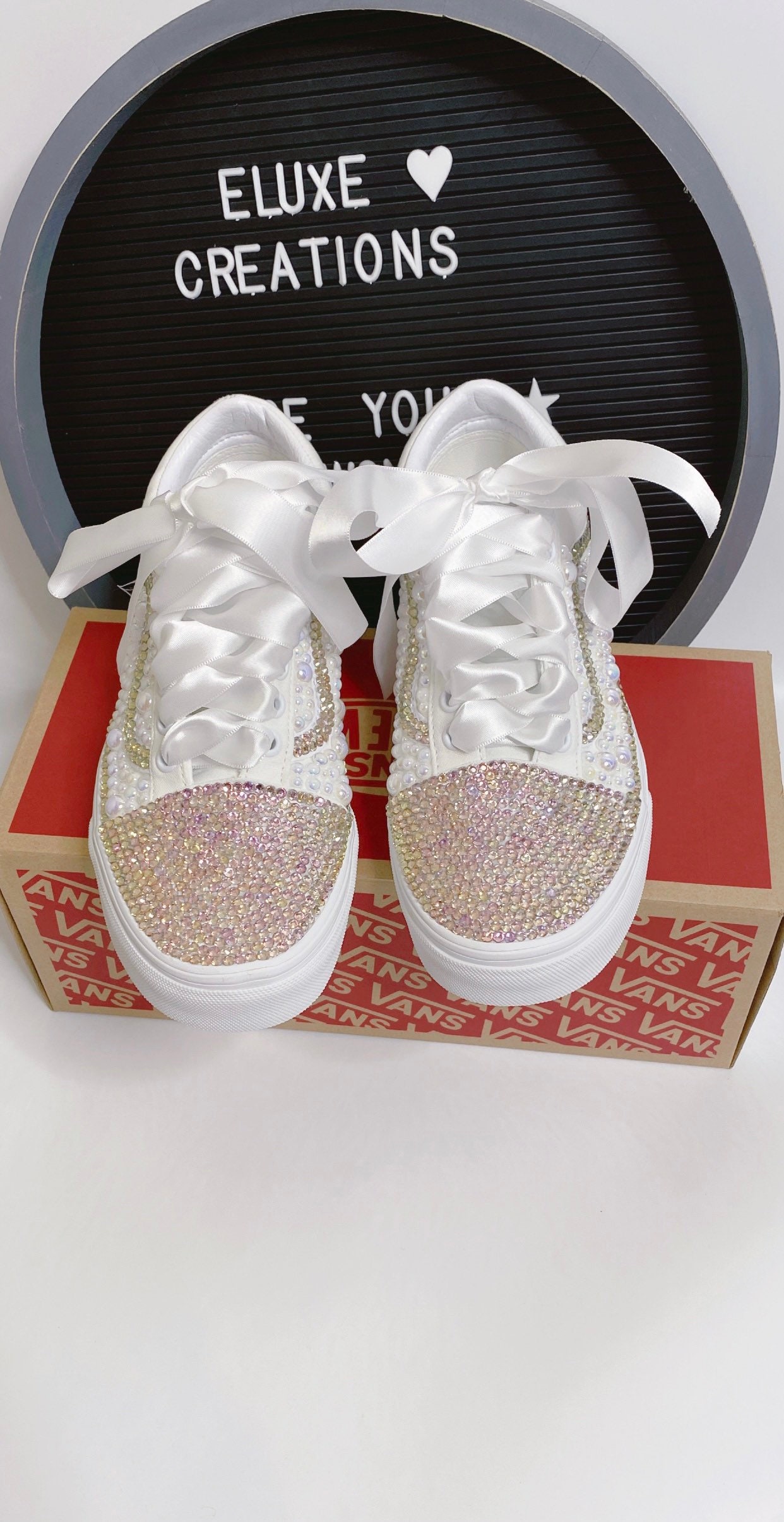 Vans Rhinestone Shoes Custom Vans Bling Wedding Vans - Etsy
