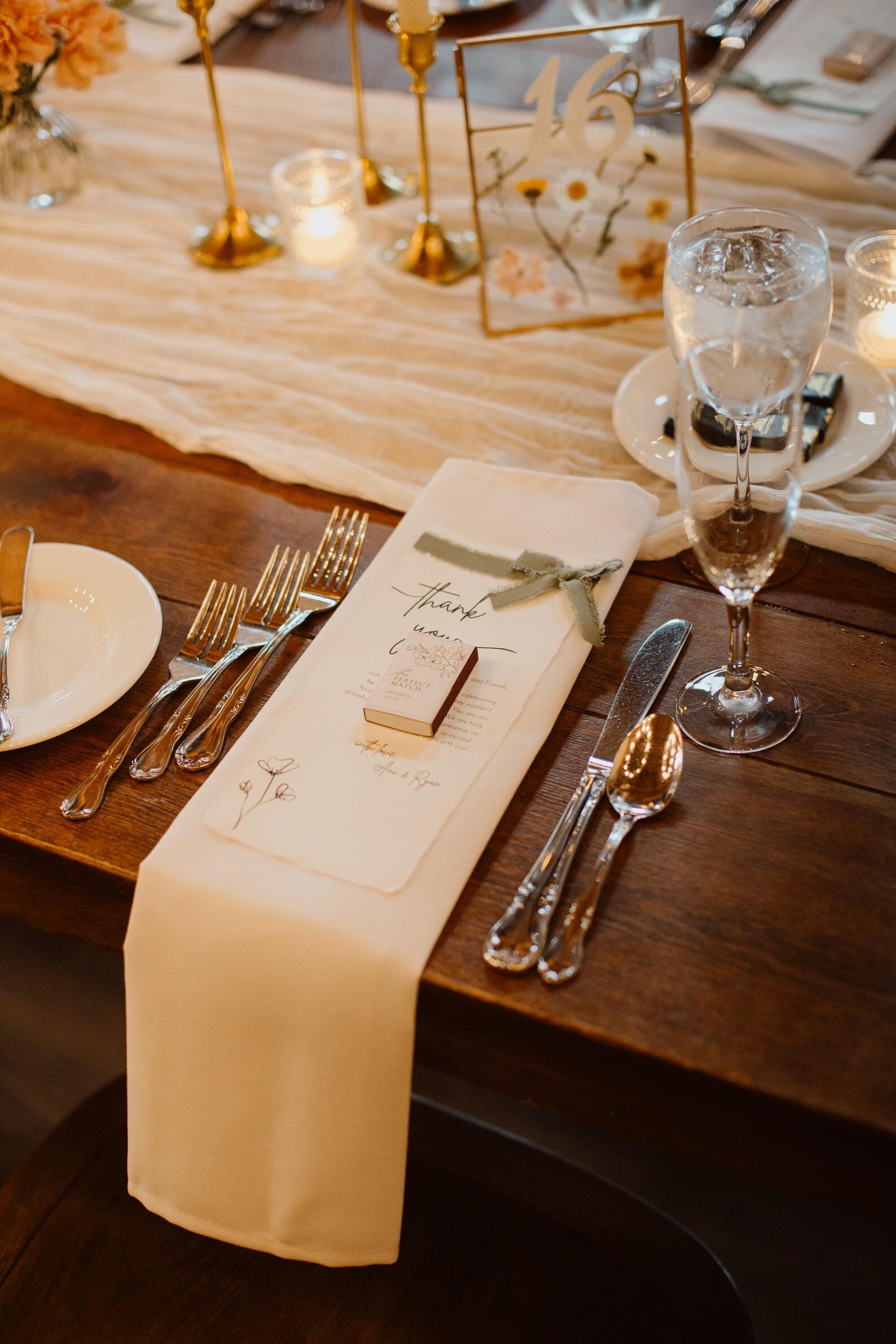 Wedding Table Menu Thank You - Etsy