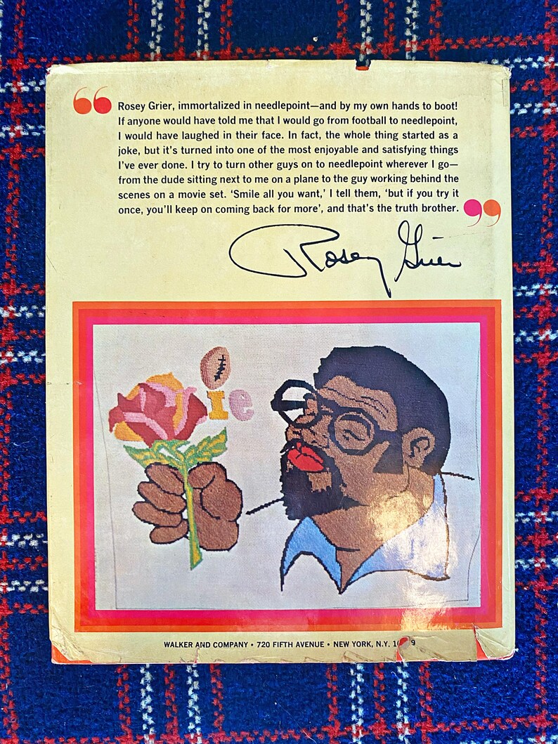 RARE Rosey Grier's Needlepoint for Men: Walker and Company 1973 - Etsy