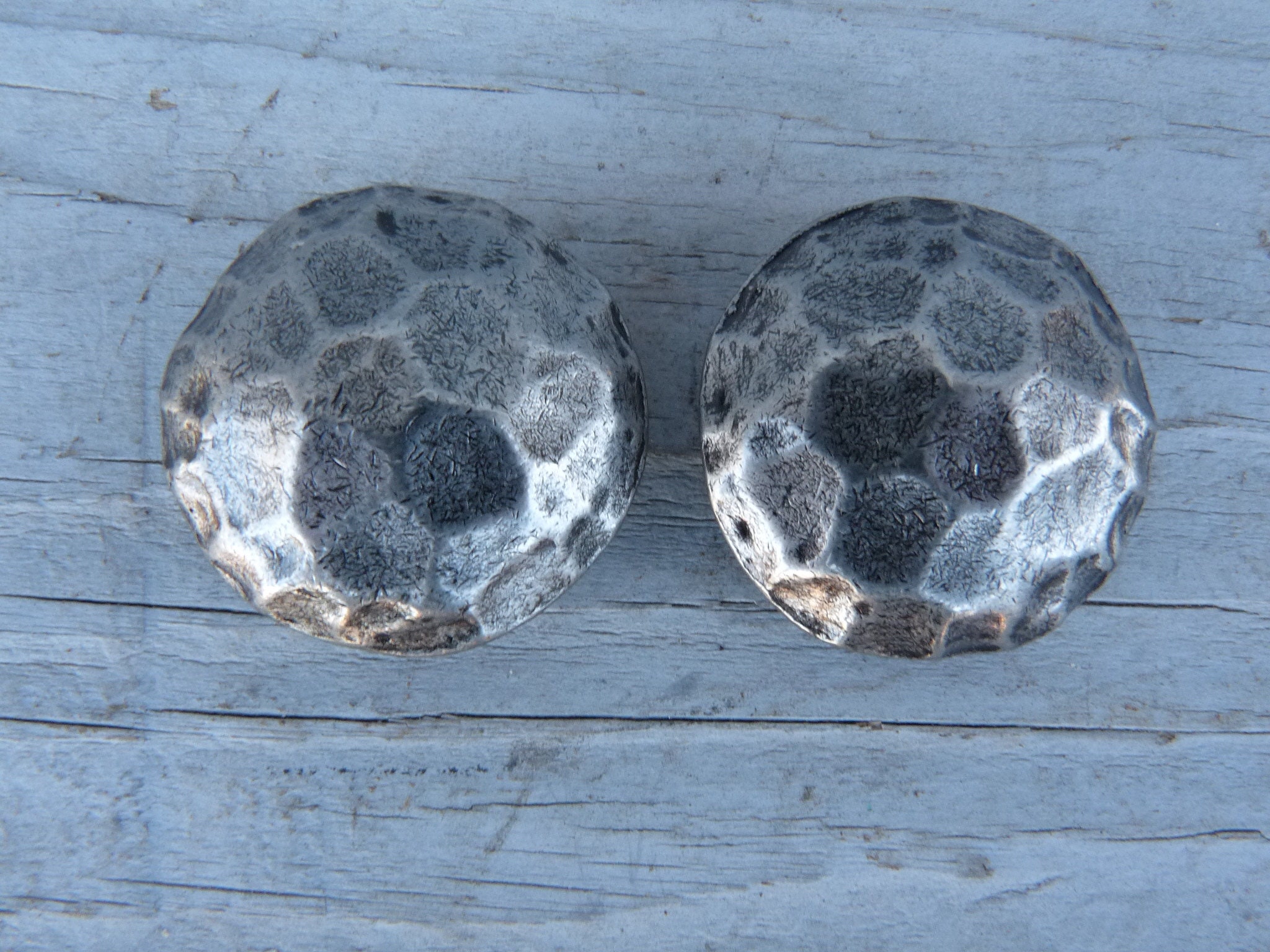 Set of 2 Round Hammered Concho With Post Copper Brass Nickel - Etsy