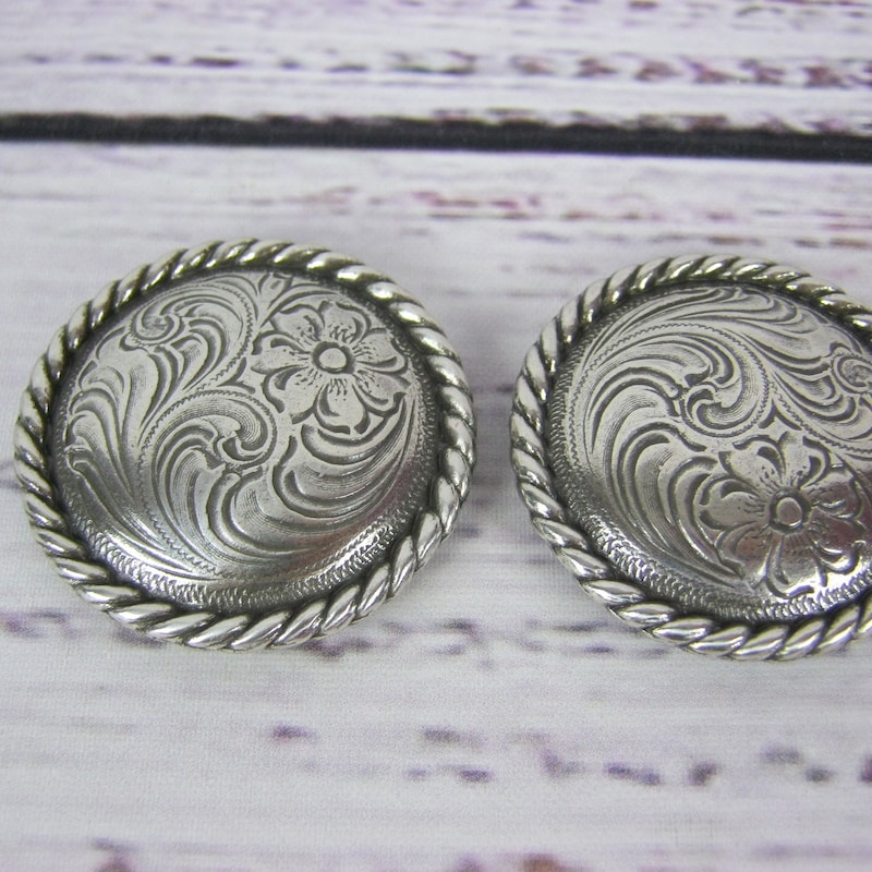Silver Conchos - Etsy