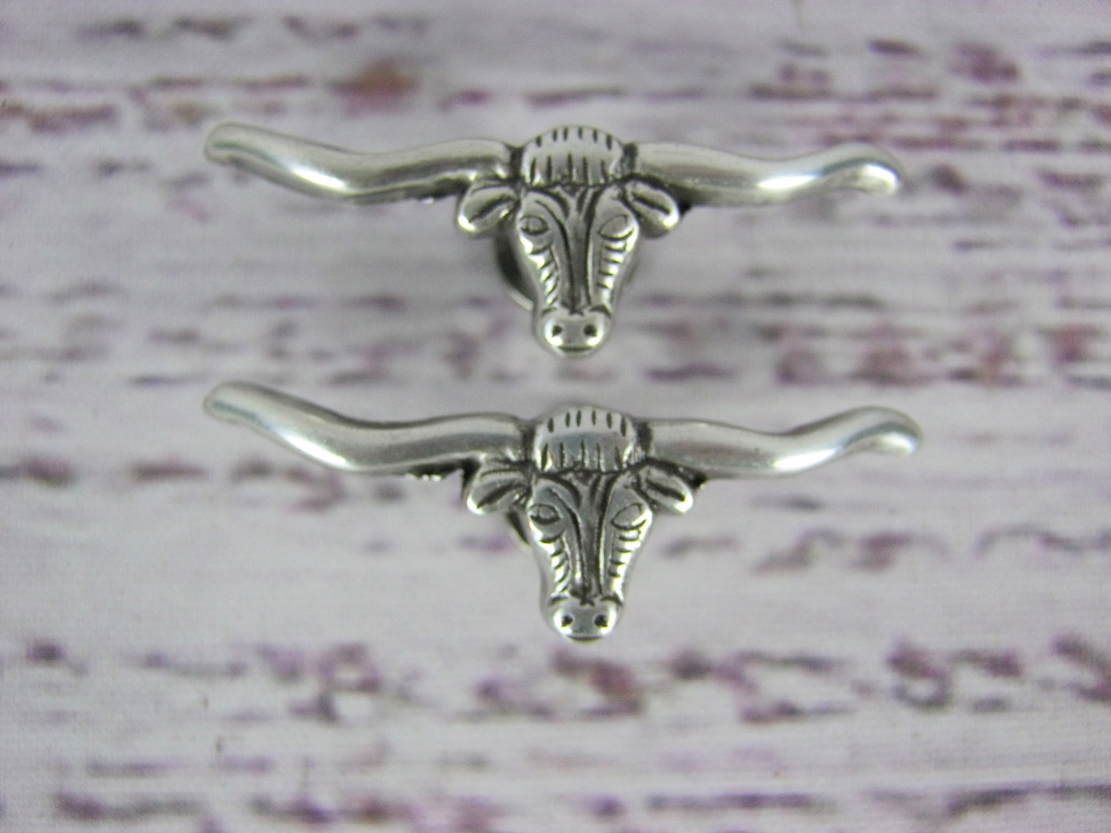 Lot of 2 Sterling Silver Plated Longhorn Steer Head Conchos 1-5/8" - Etsy