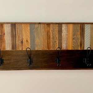 Rustic Wooden Coat Rack, Entryway Coat Rack, Hallway Coat Rack ...