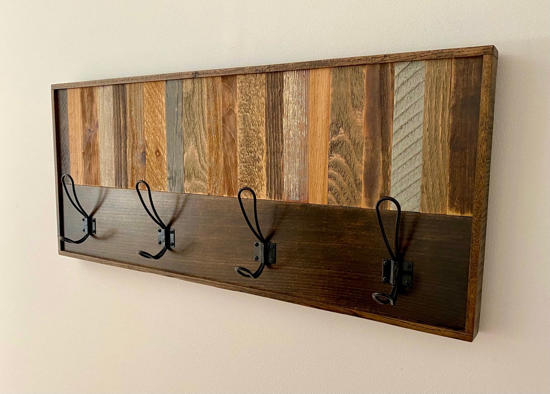Rustic Wooden Coat Rack, Entryway Coat Rack, Hallway Coat Rack ...