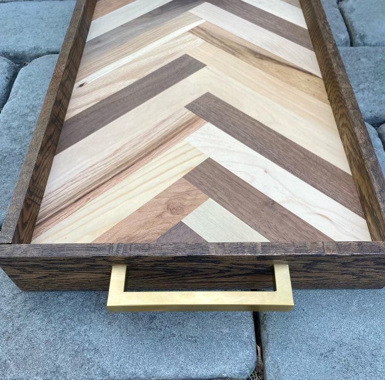Wood Tray Herringbone Wood Wall Art Wood Catch All - Etsy