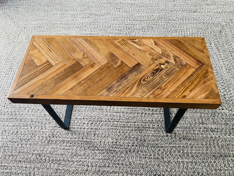 Herringbone Coffee Table, Modern Rustic Coffee Table, Boho Coffee Table ...