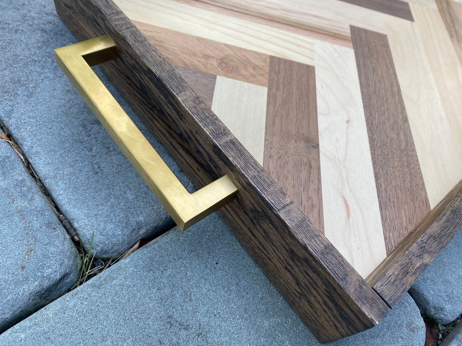 Wood Tray Herringbone Wood Wall Art Wood Catch All - Etsy