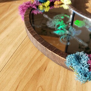 Cresent Moon Mirror, Moss Art, Decorative Crystal Mirror, Cottagecore ...