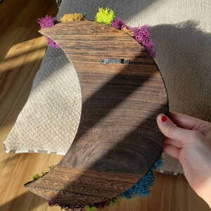 Cresent Moon Mirror, Moss Art, Decorative Crystal Mirror, Cottagecore ...
