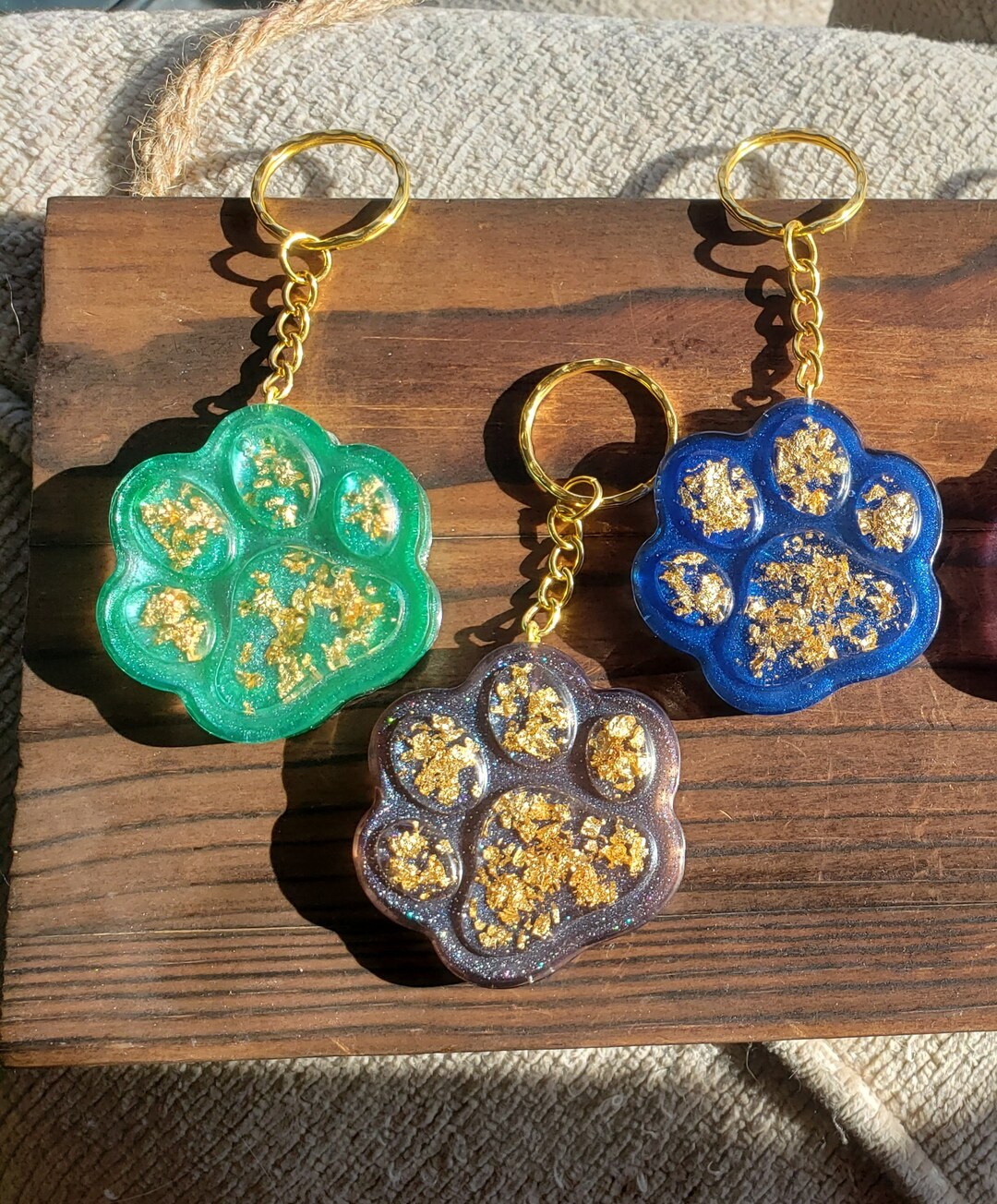 Pet Paw Print Keychains, Pet Memorials, Resin Keyrings Bag Charms, Dog ...