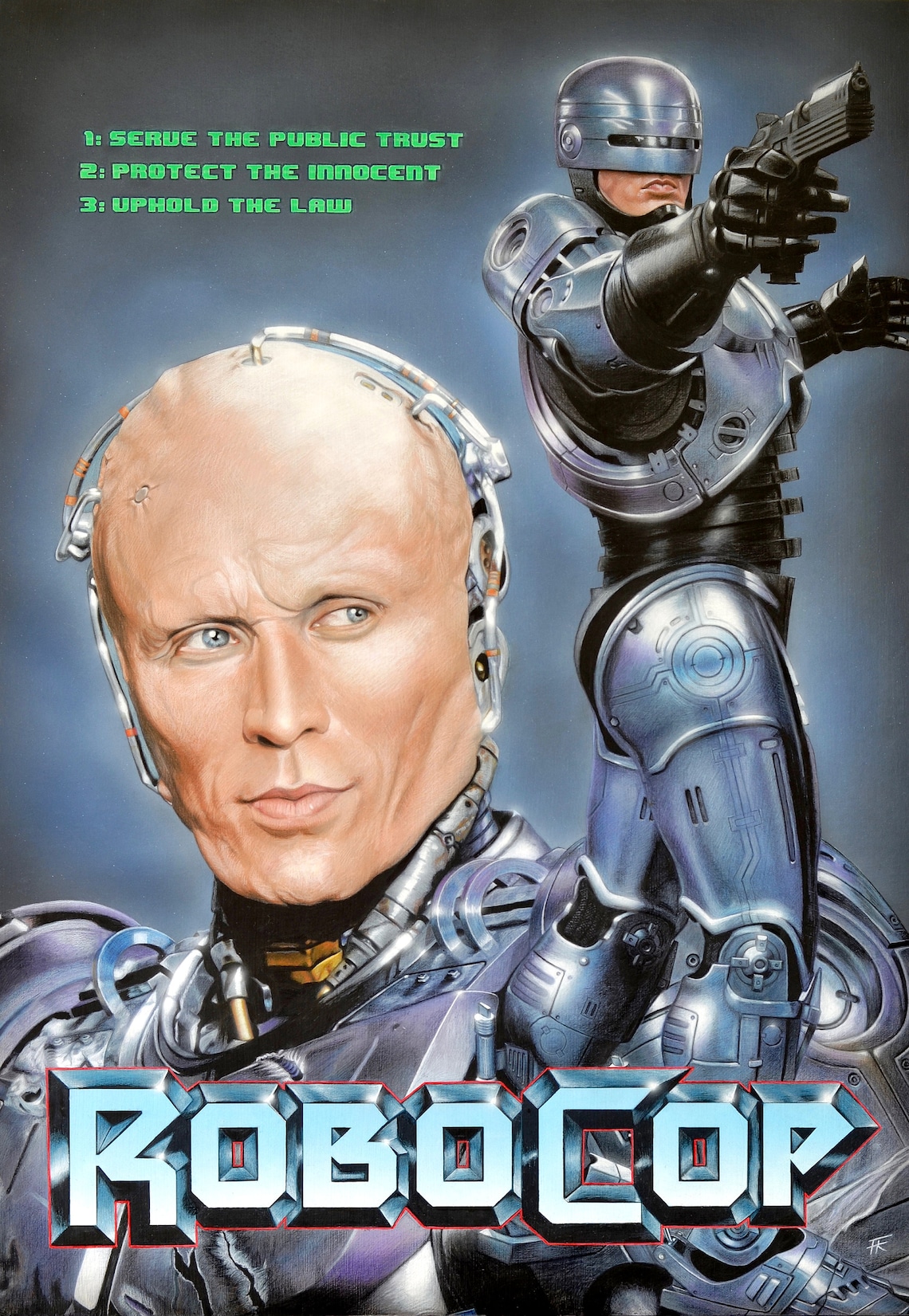 Robocop Original Tribute Painting - Signed by Peter Weller - Framed - Etsy