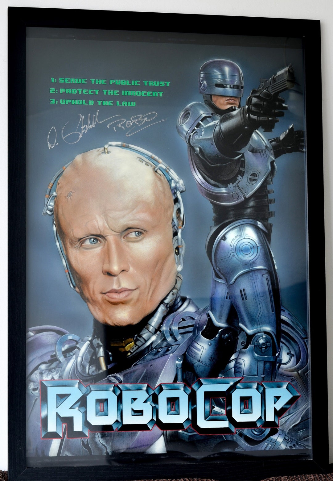 Robocop Original Tribute Painting - Signed by Peter Weller - Framed - Etsy