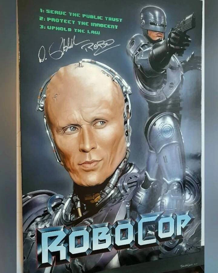 Robocop Original Tribute Painting - Signed by Peter Weller - Framed - Etsy