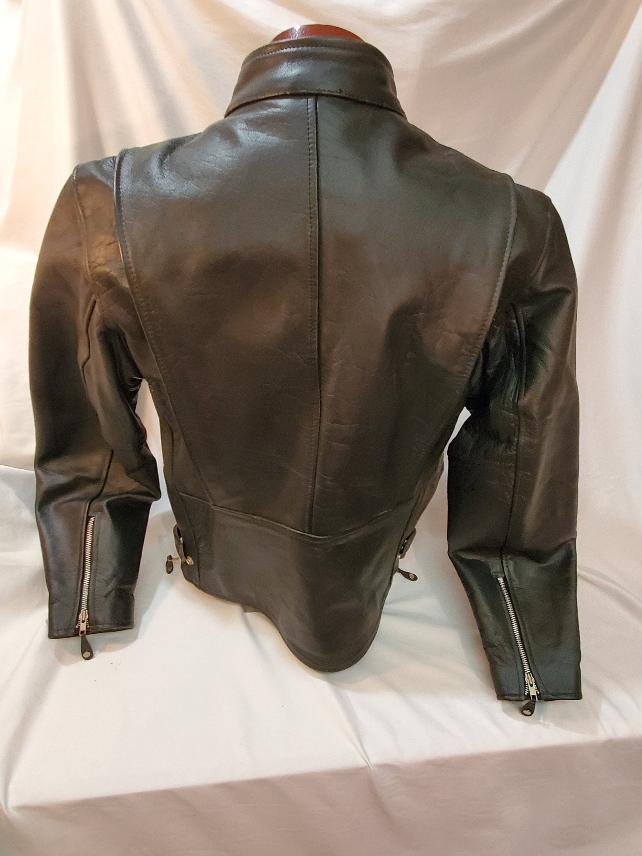 Vintage First Leather Motorcycle, Biker, Jacket, Men's Size 46, Zipper ...