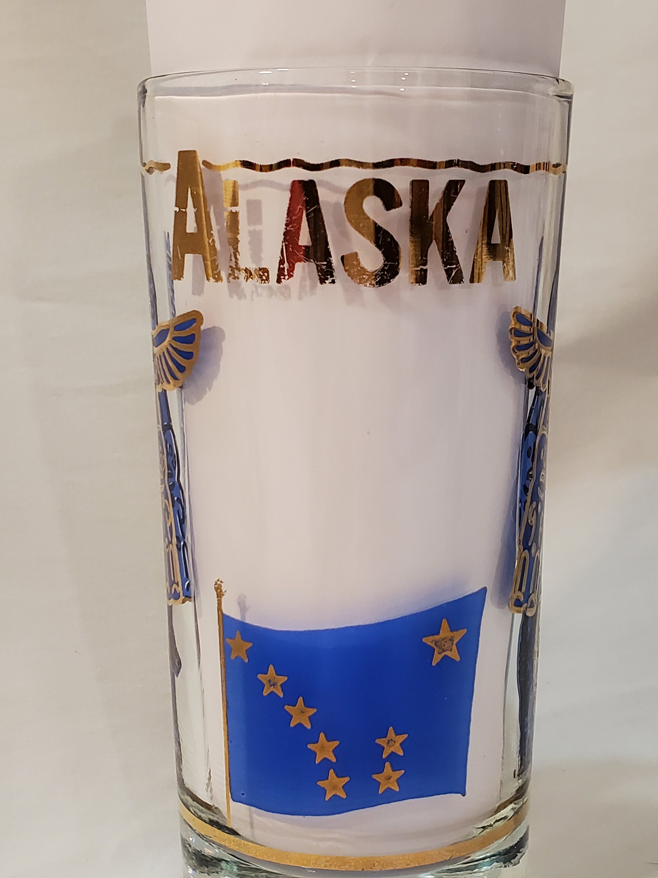Vintage Alaska State Souvenir Drinking Glasses, Set of Four, Mid ...