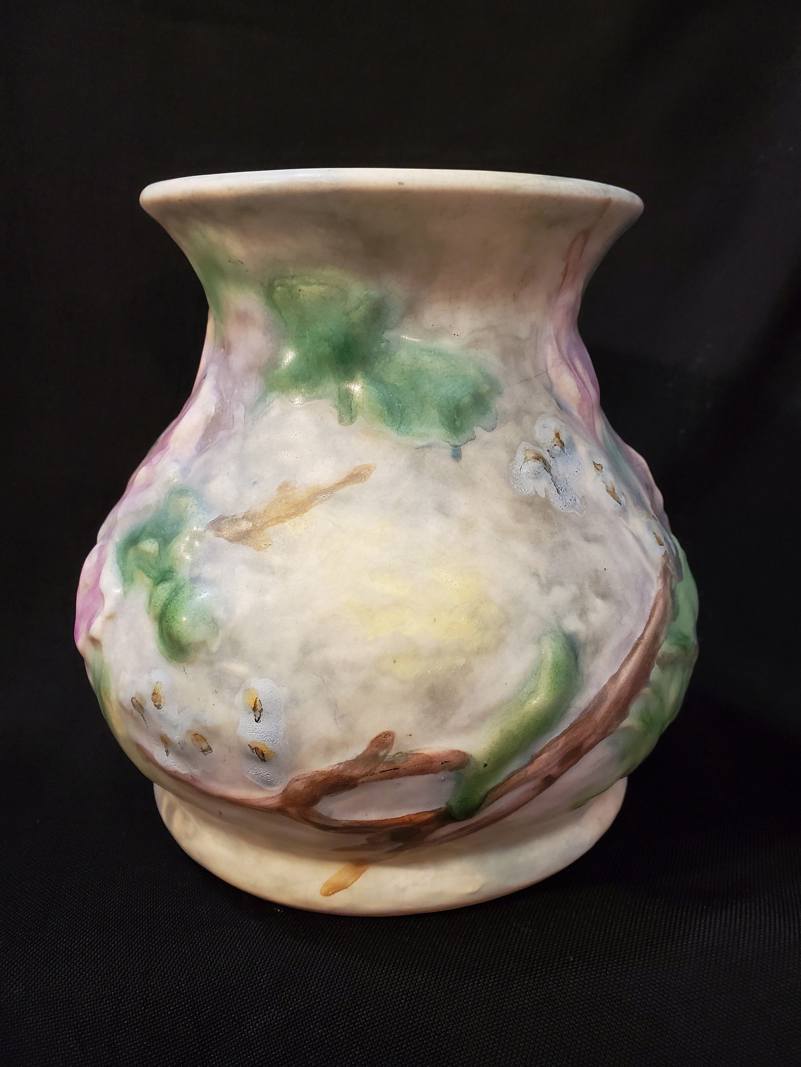 Weller Ware Pottery, 1920's, Silvertone Floral Vase, Arts and Crafts ...