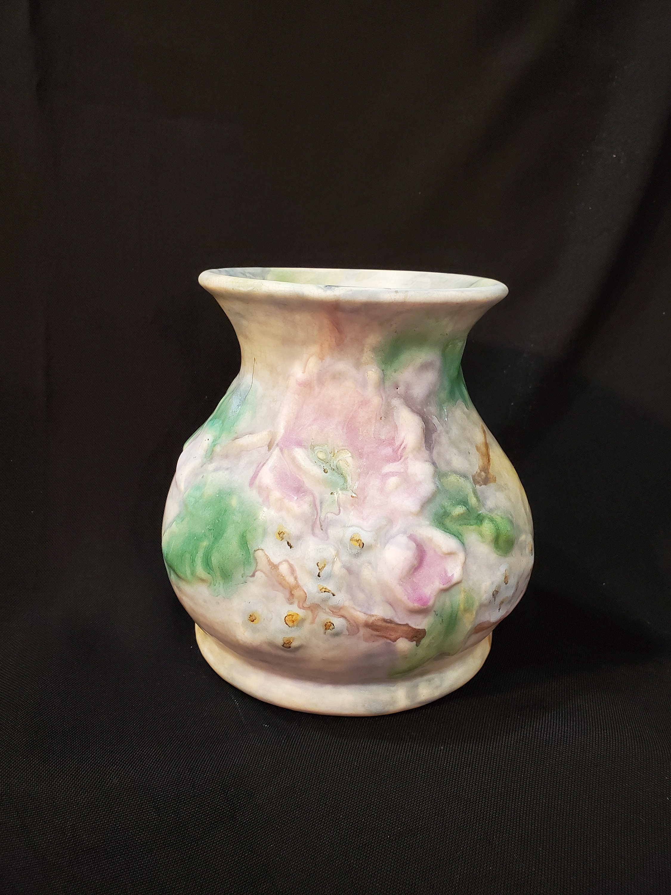 Weller Ware Pottery, 1920's, Silvertone Floral Vase, Arts and Crafts ...