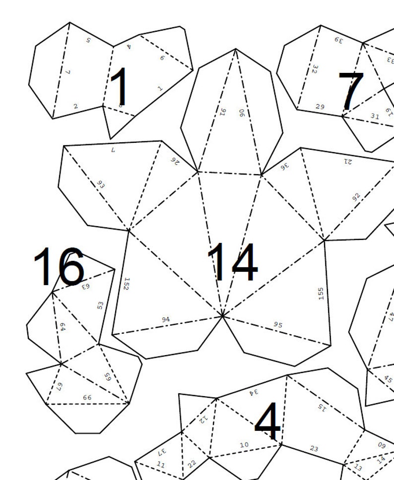Papercraft Skull 3D Low Poly Geometry Pattern Halloween Etsy