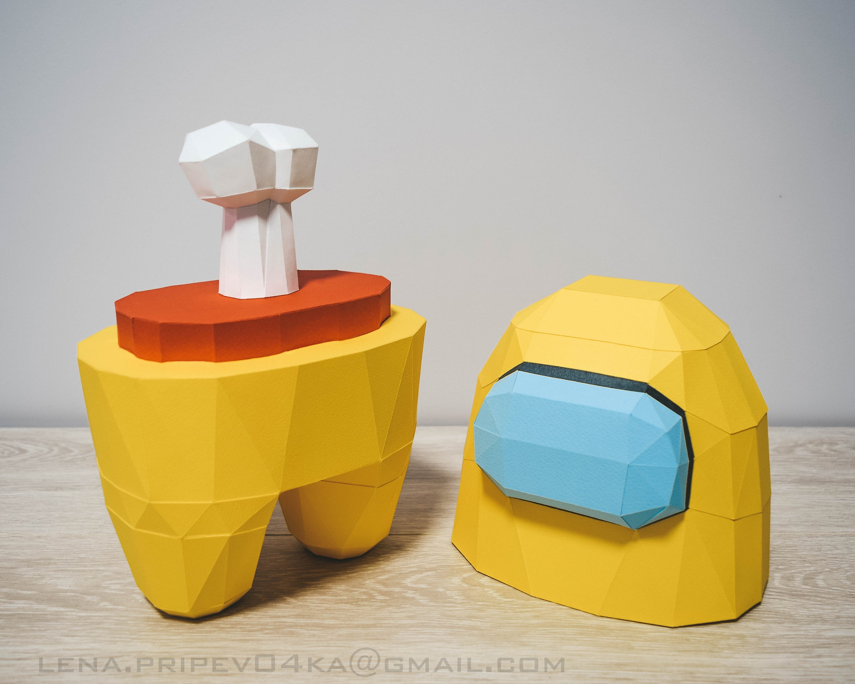 Papercraft Among Us imposter low poly Paper video game | Etsy