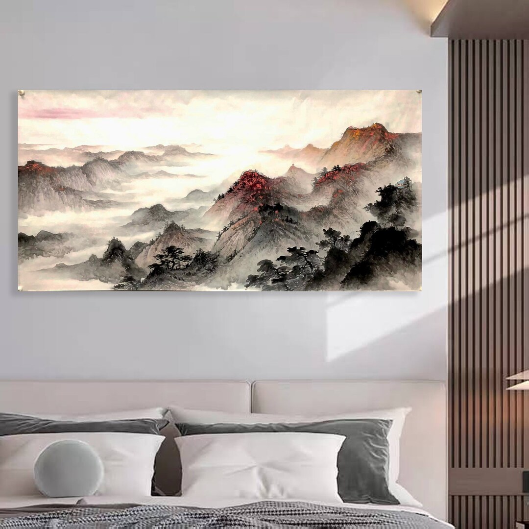 Original Hand-painted Mountain Art Large Horizontal - Etsy
