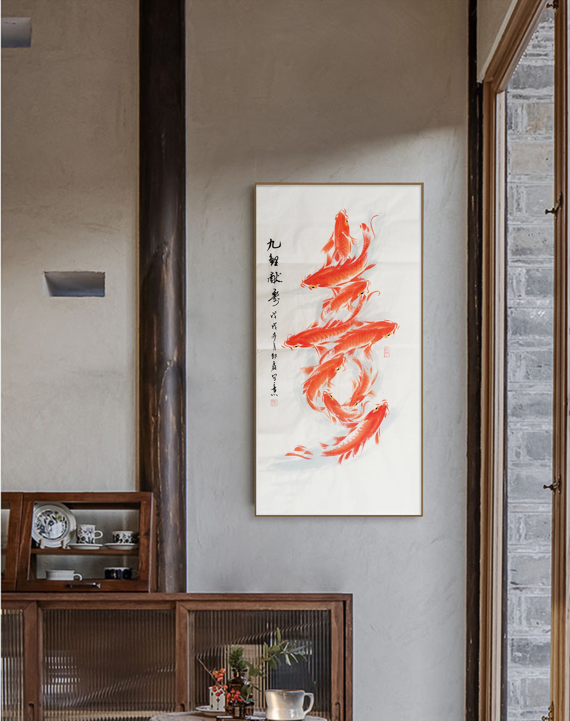 Hand-painted Ink Wash Koi Fish Original Asian Watercolor Koi | Etsy