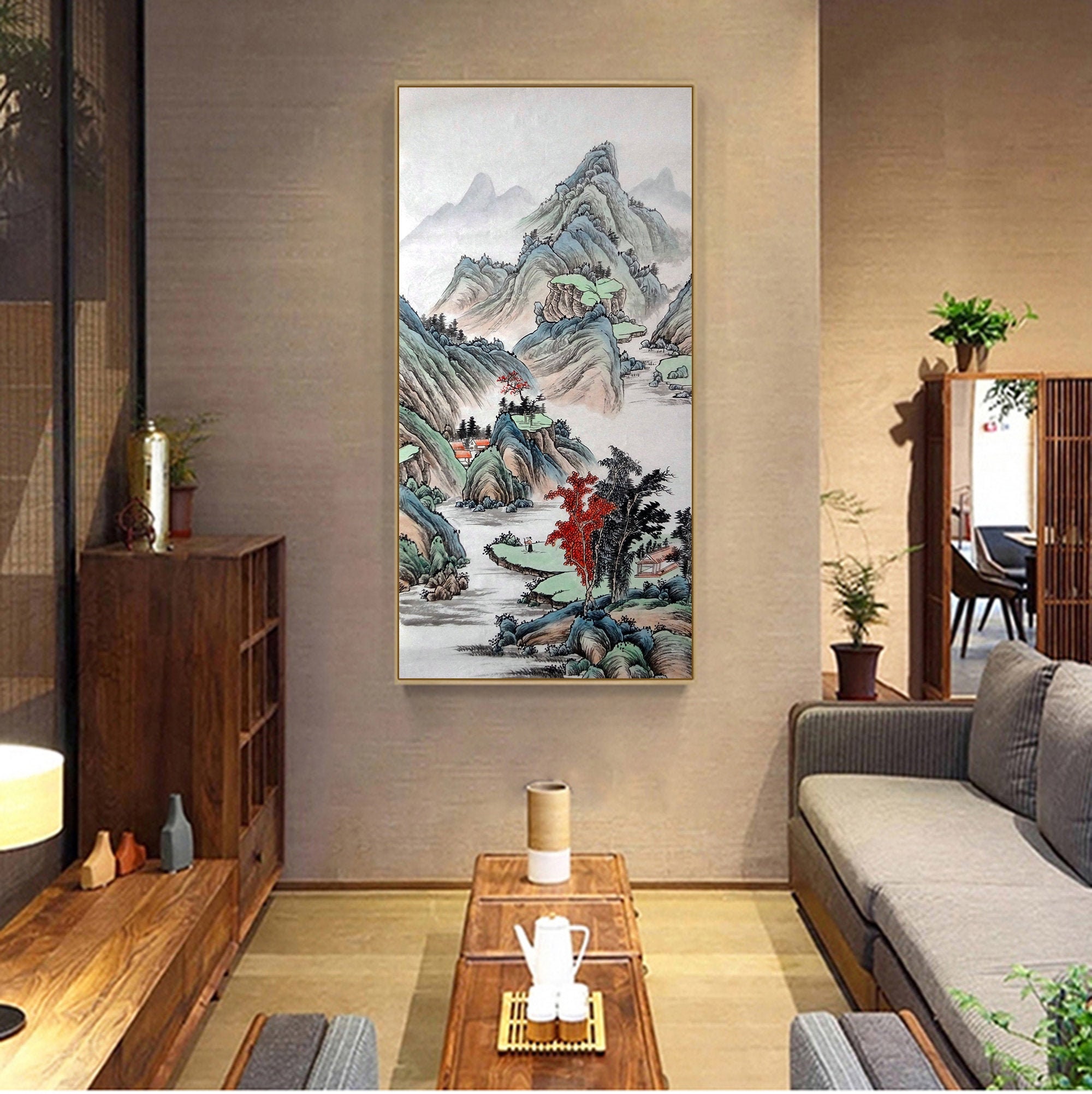 Hand painted Shan shui painting Original Chinese Landscape | Etsy