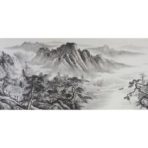 Authentic Hand-painted Chinese Ink Brush Landscape Art, Original Ink ...