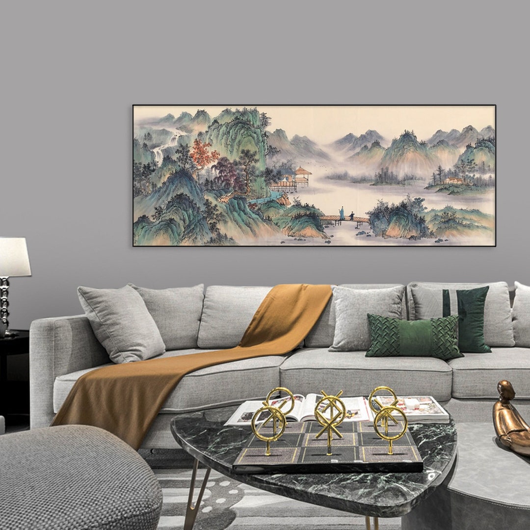 Hand-painted Antique Taste Chinese Landscape Painting, Original Chinese ...