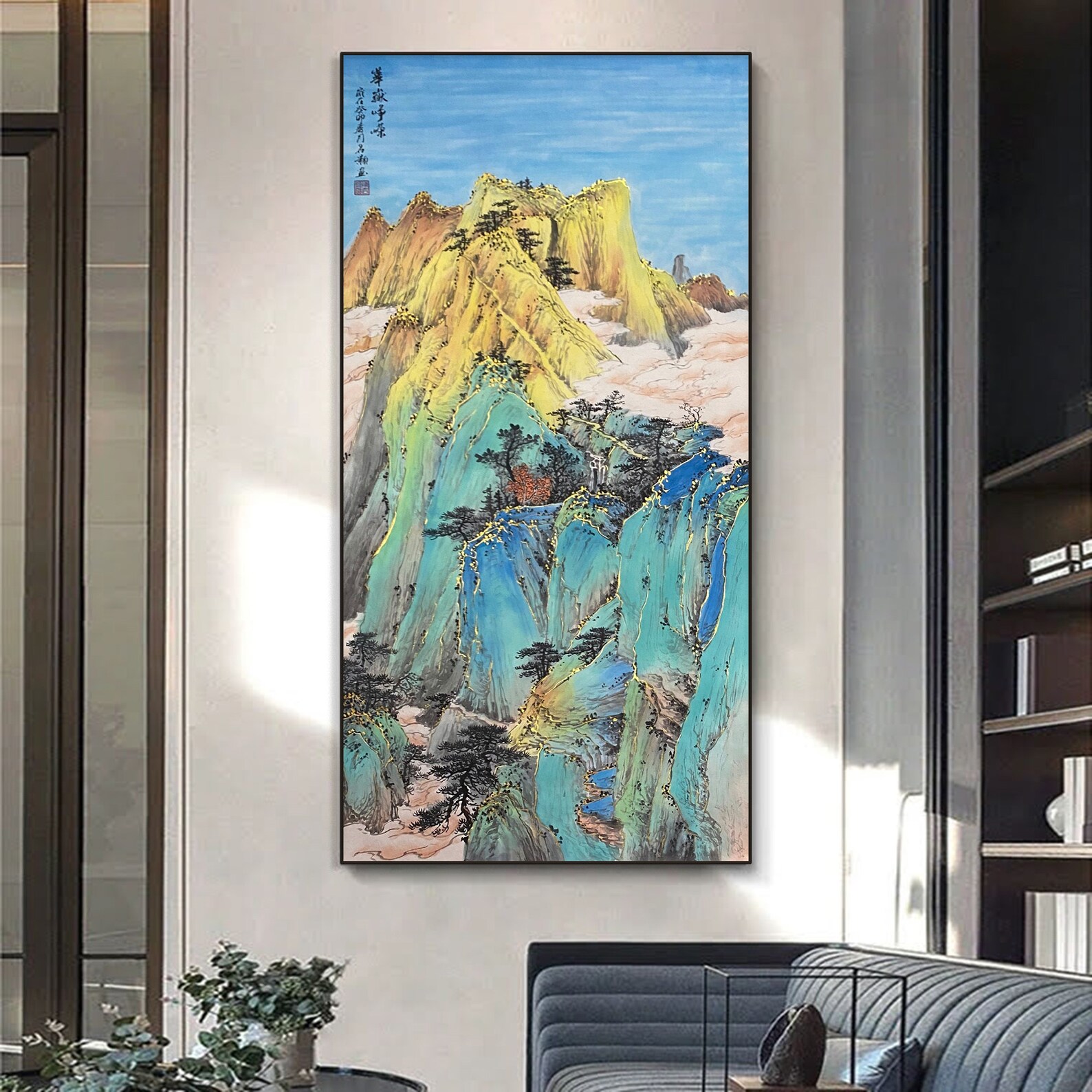 Original Blue-green Shan Shui Painting, Chinese Traditional Landscape ...