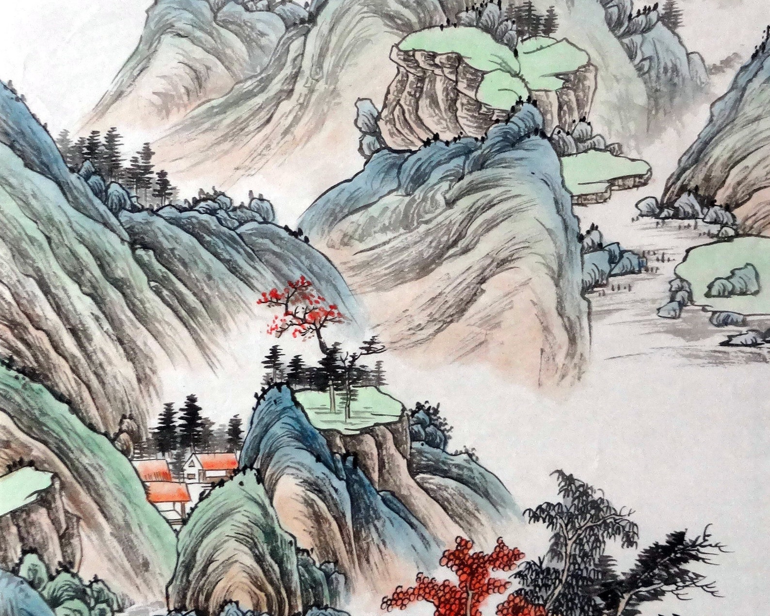 Hand painted Shan shui painting Original Chinese Landscape | Etsy