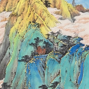Original Blue-green Shan Shui Painting, Chinese Traditional Landscape ...