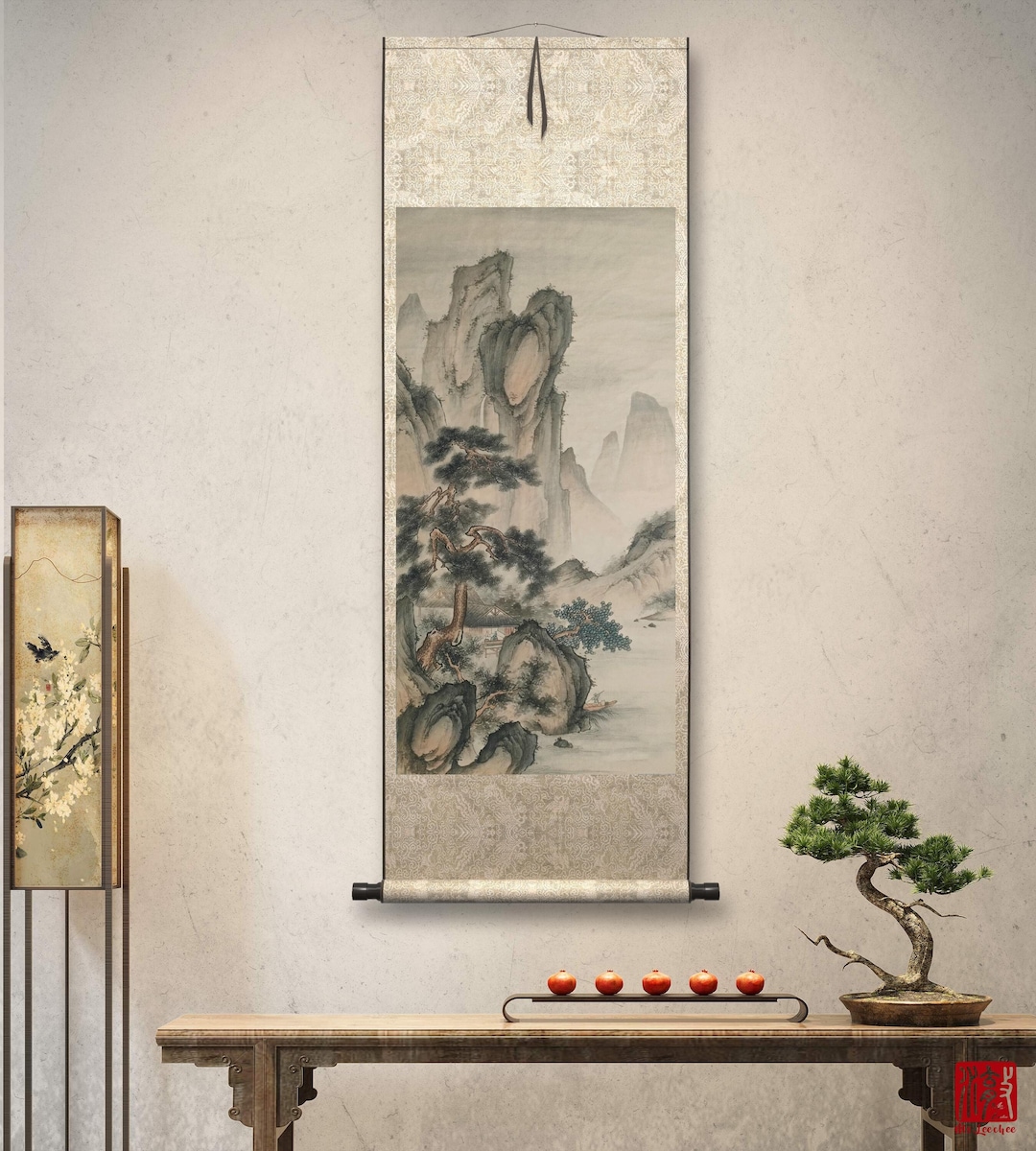 Hand-painted Shan Shui Art Replica of Chen Shaomei, Chinese Ink Brush ...