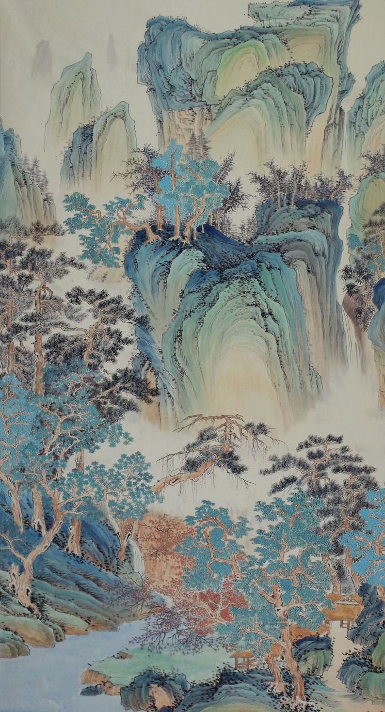 Original Shan Shui Painting Hand-painted Chinese Traditional | Etsy