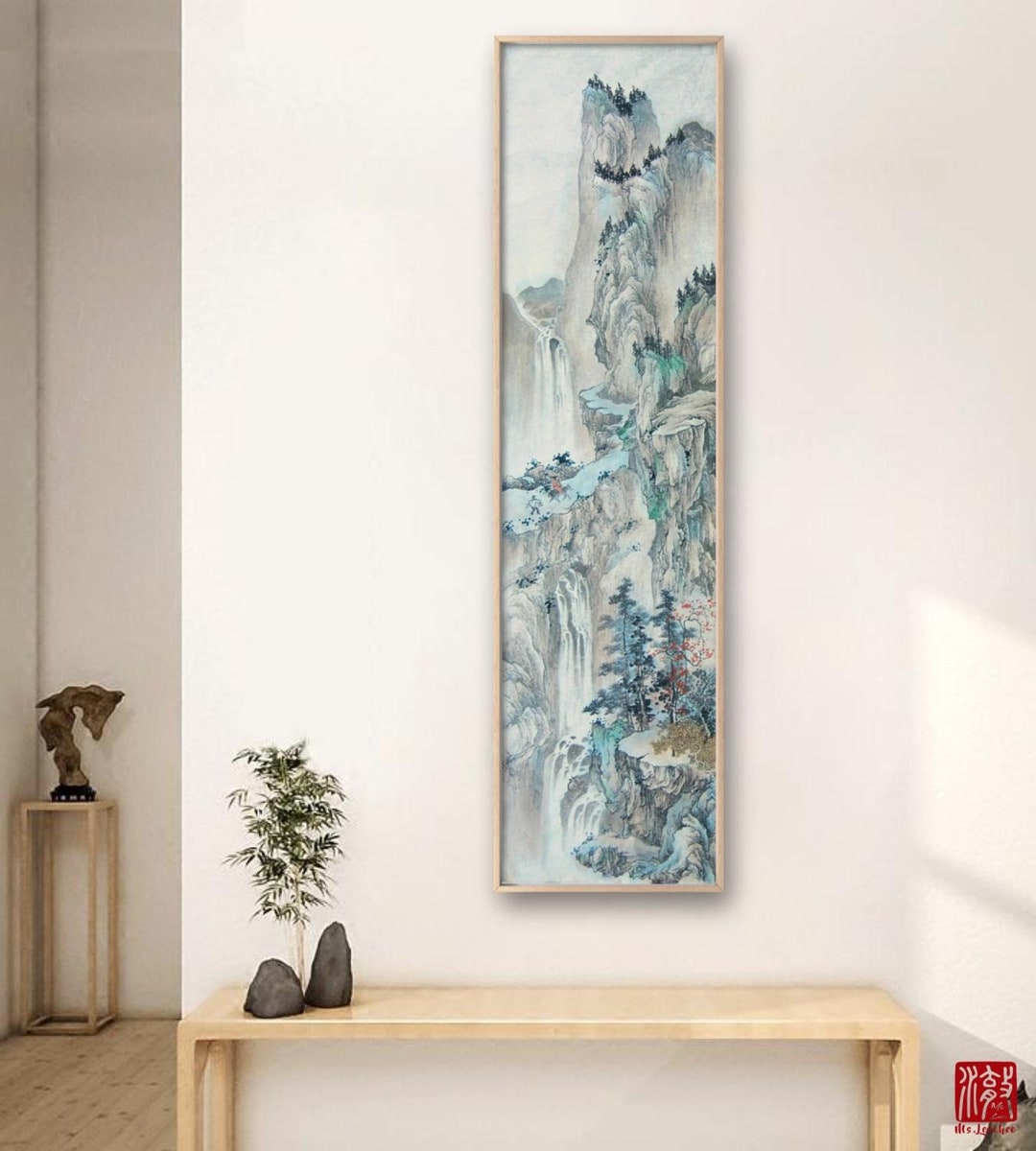 Hand-painted, Blue-green Shan Shui Painting, Original Artwork, Chinese ...