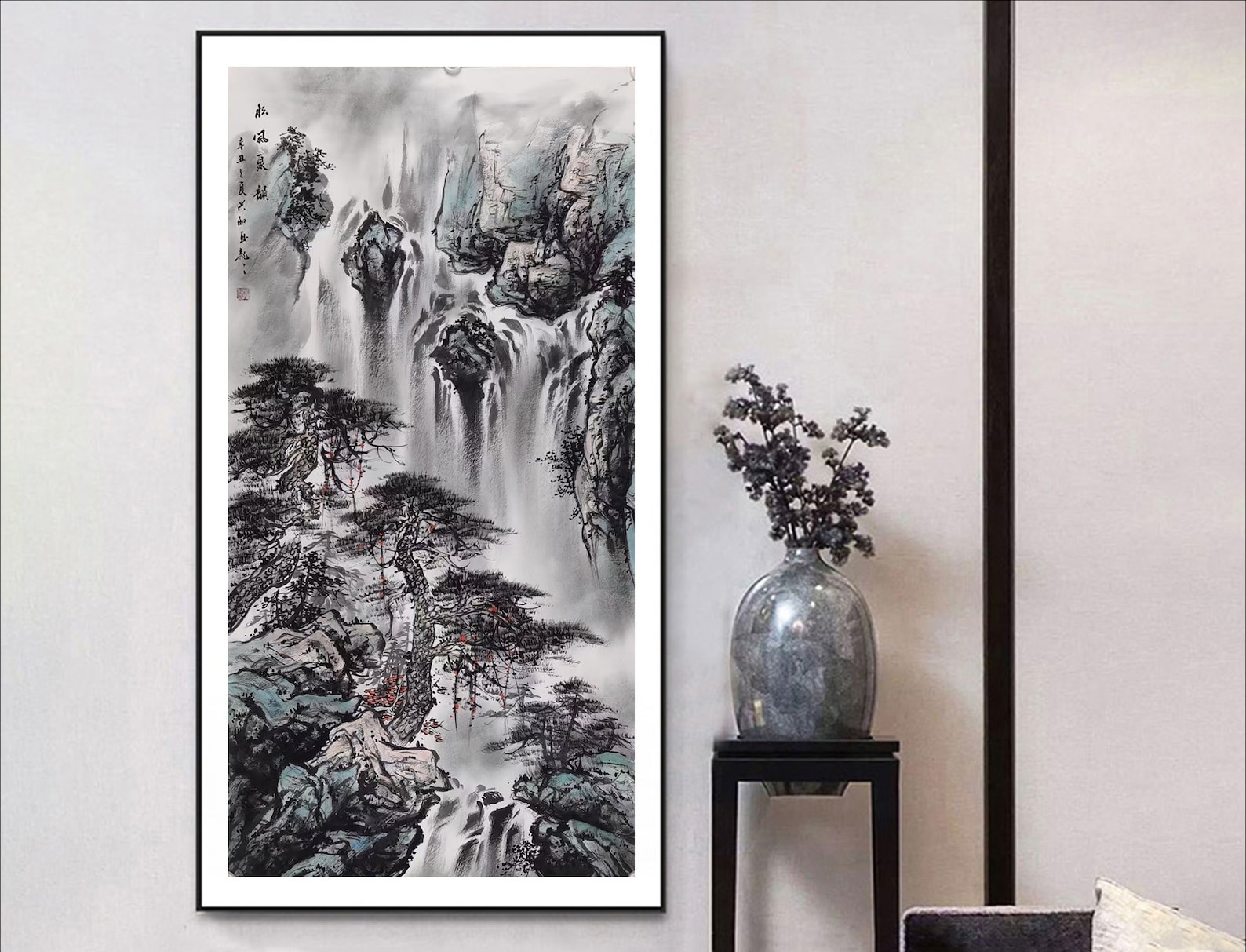 Hand-painted Chinese Shan-shui Painting Ink Wash Mountain - Etsy