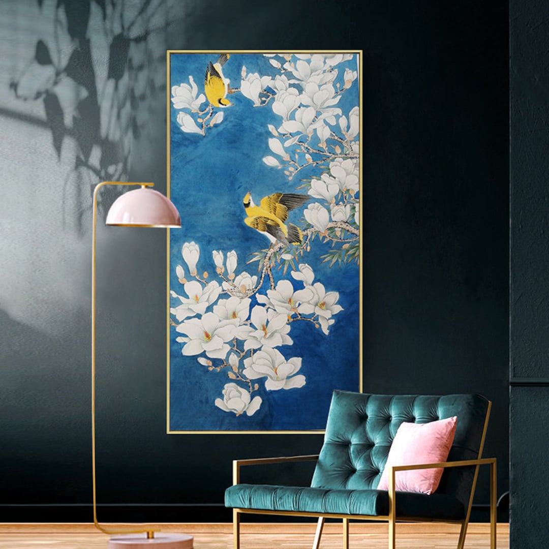 100% Hand Painted, Chinese Gongbi Painting, Song Dynasty Style Magnolia ...