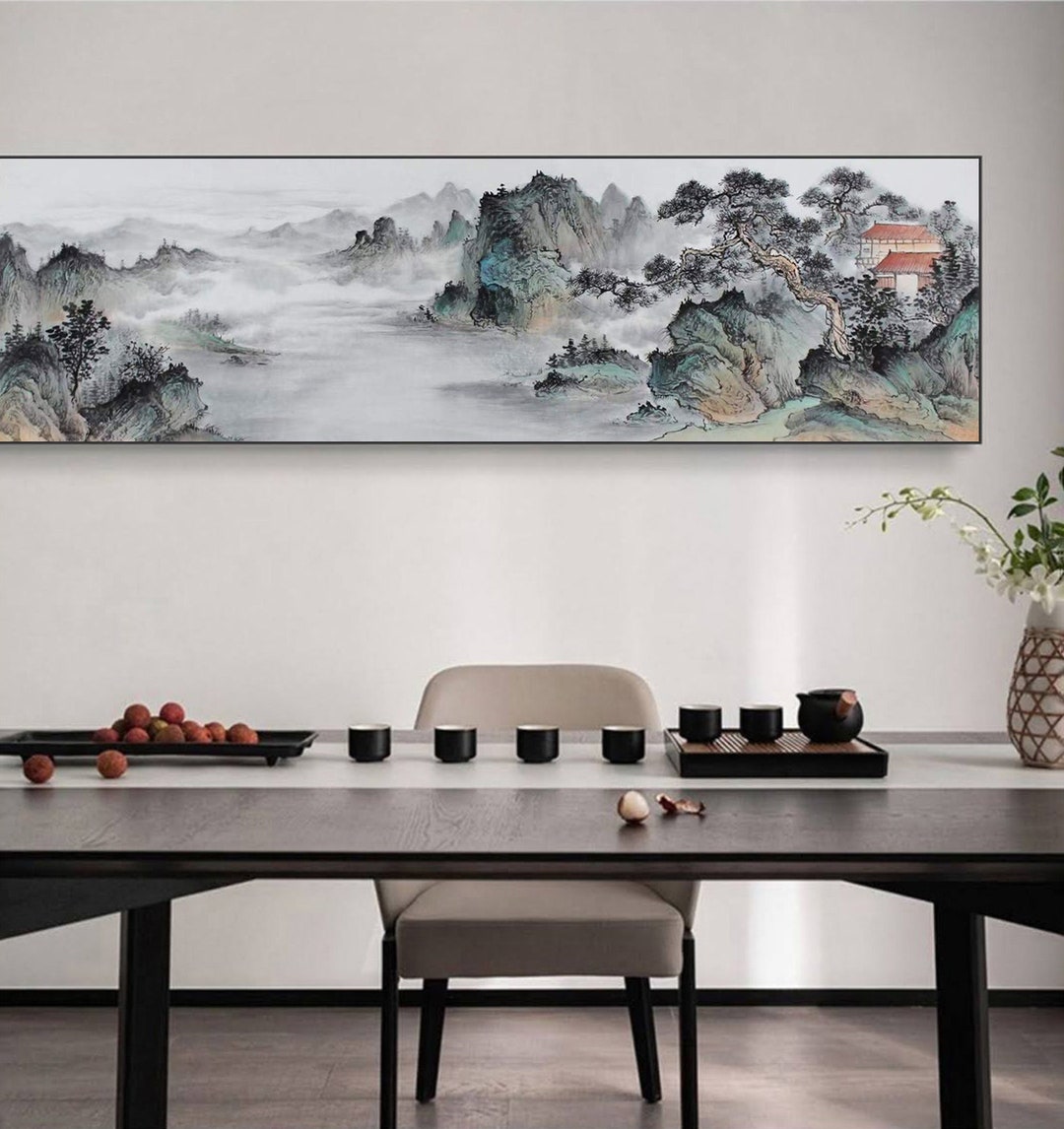 Vast Shan Shui Painting, Chinese Landscape Painting, Hand-painted ...