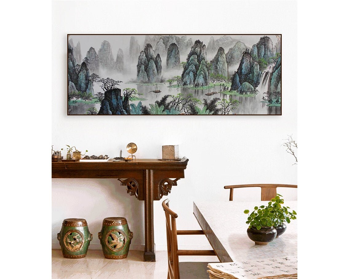 Extra Large Size Original Ink Brush Painting, Horizontal Chinese ...