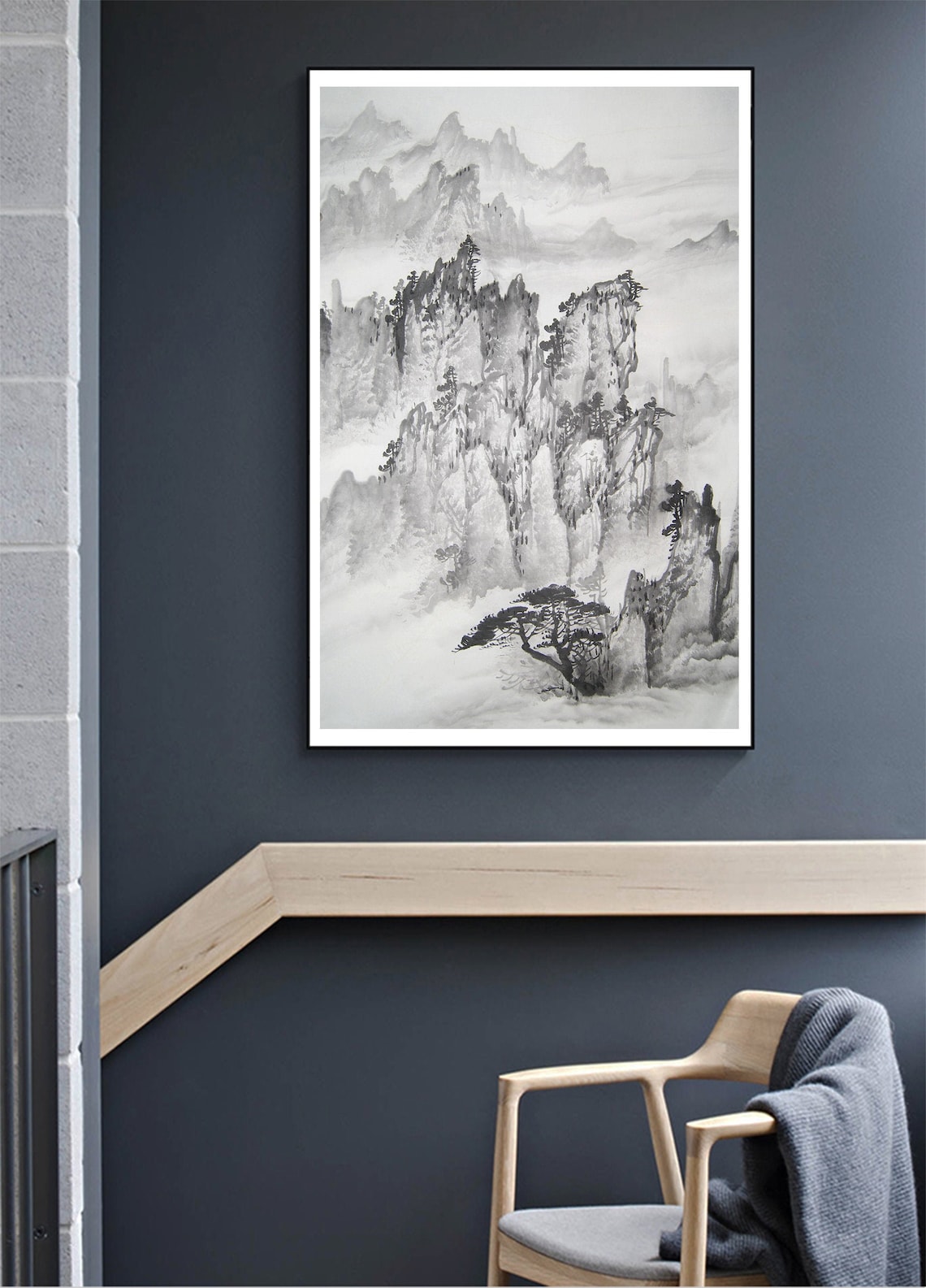 Hand-painted Chinese Shan-Shui Painting ink wash mountain | Etsy