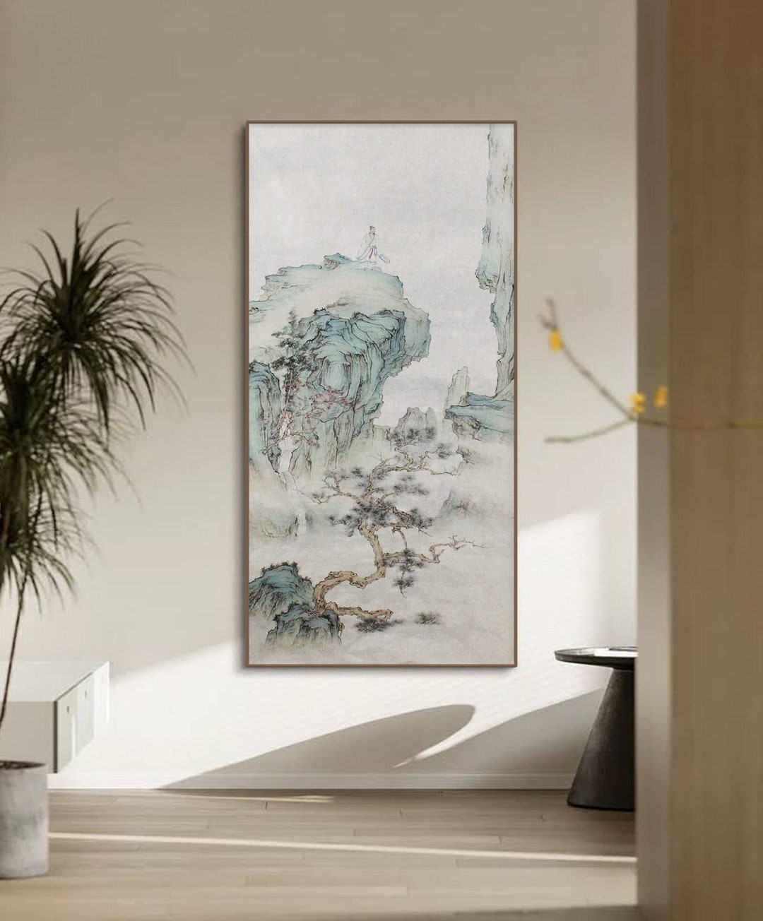 Hand-painted, Blue-green Shan Shui Painting, Chinese Artist Original ...