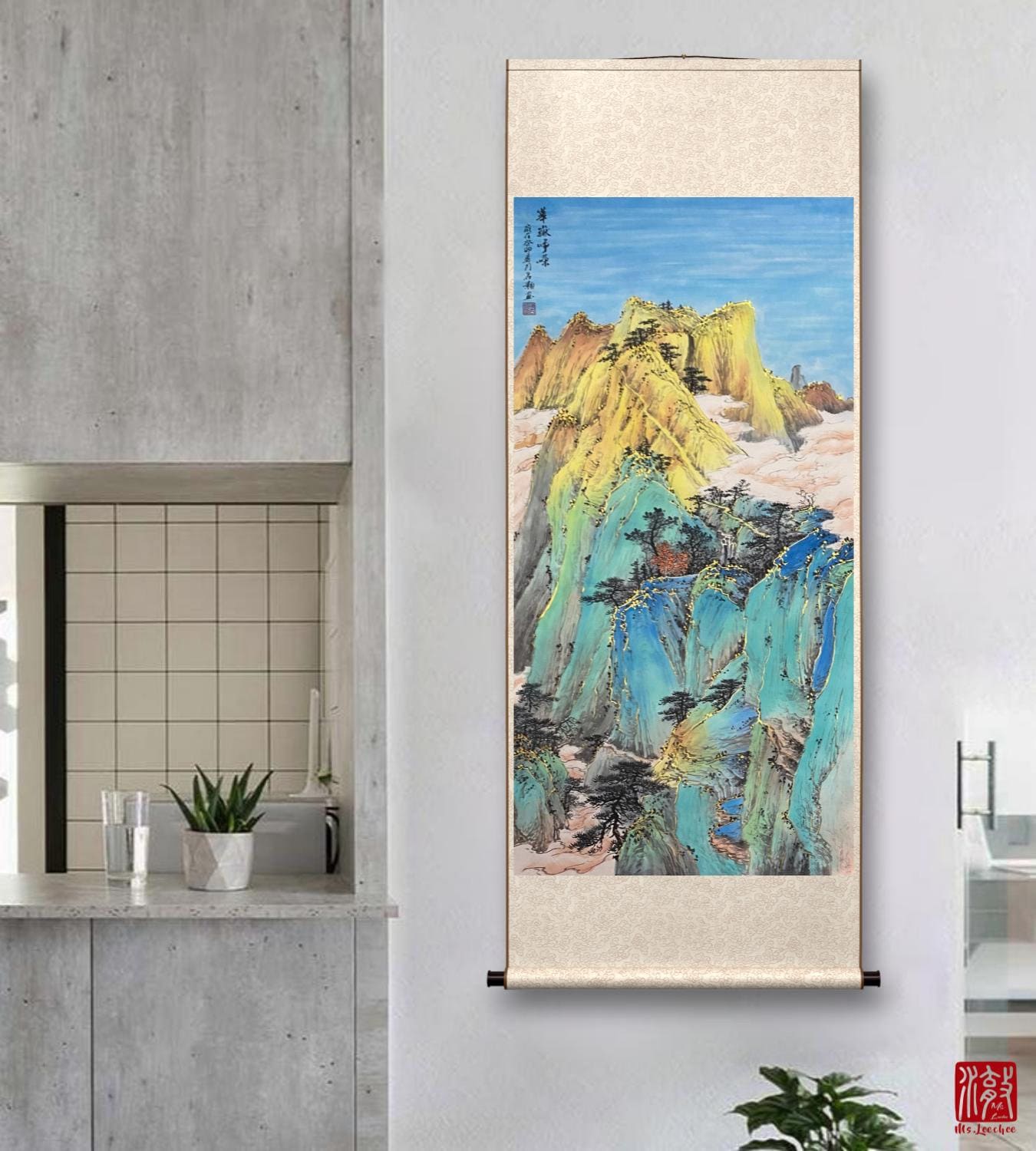 Original Blue-green Shan Shui Painting, Chinese Traditional Landscape ...