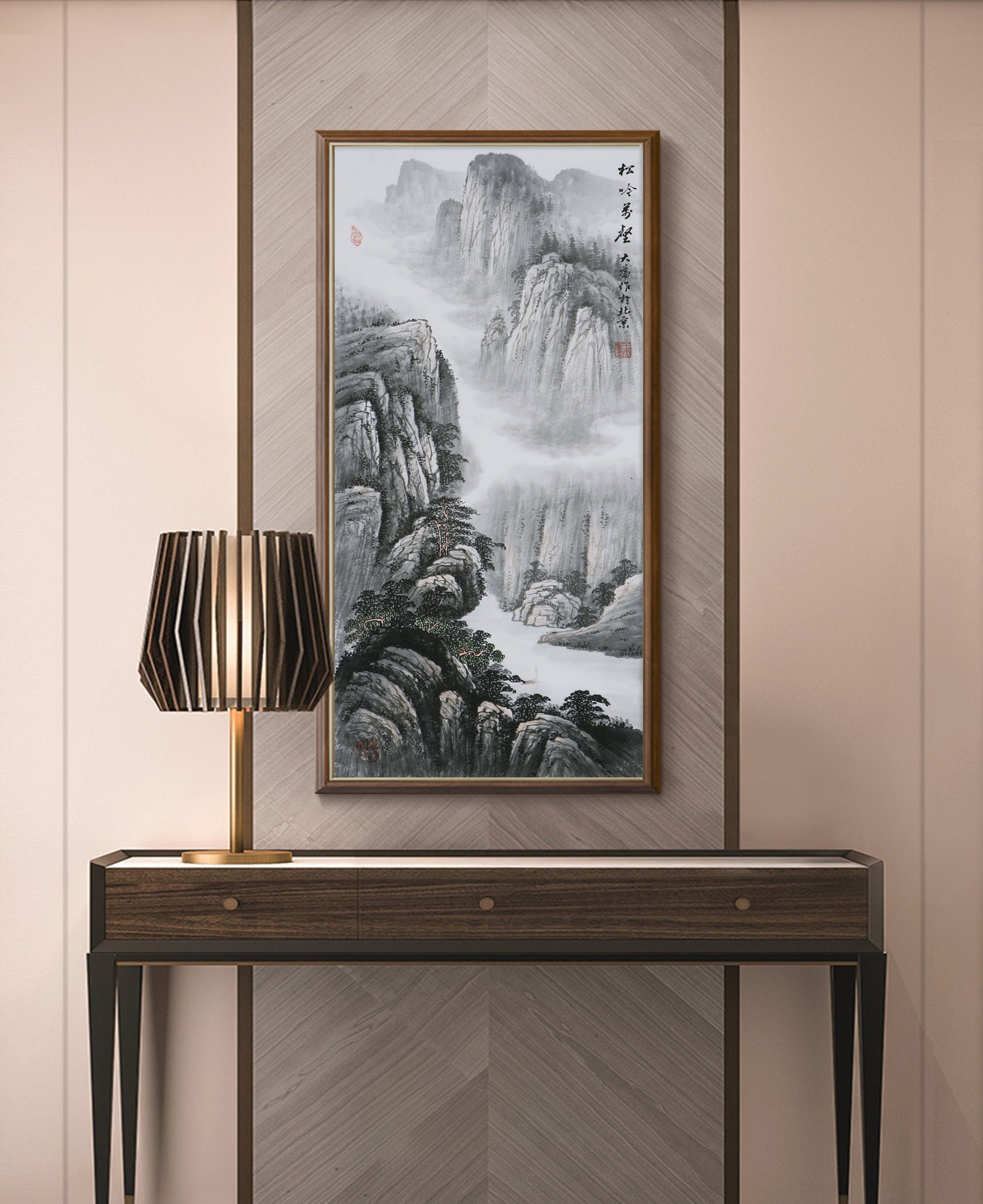 Hand-painted Chinese Landscape art Original Chinese ink and | Etsy