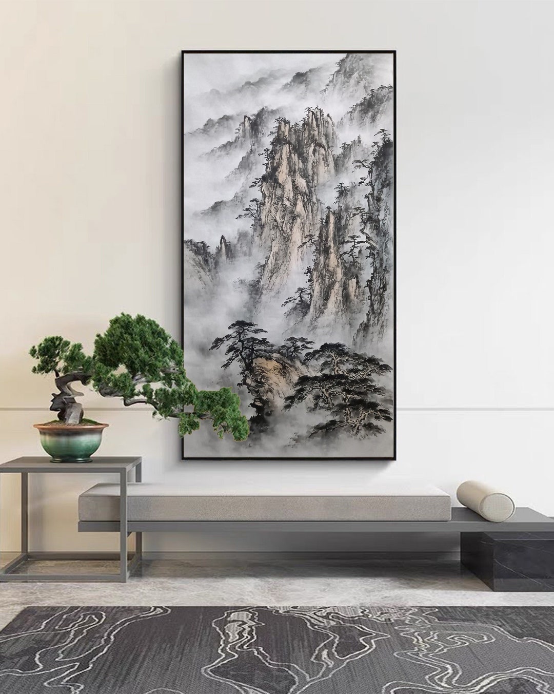 Huangshan Mountain Ink Wash Painting, Hand-painted, Original Mountain ...