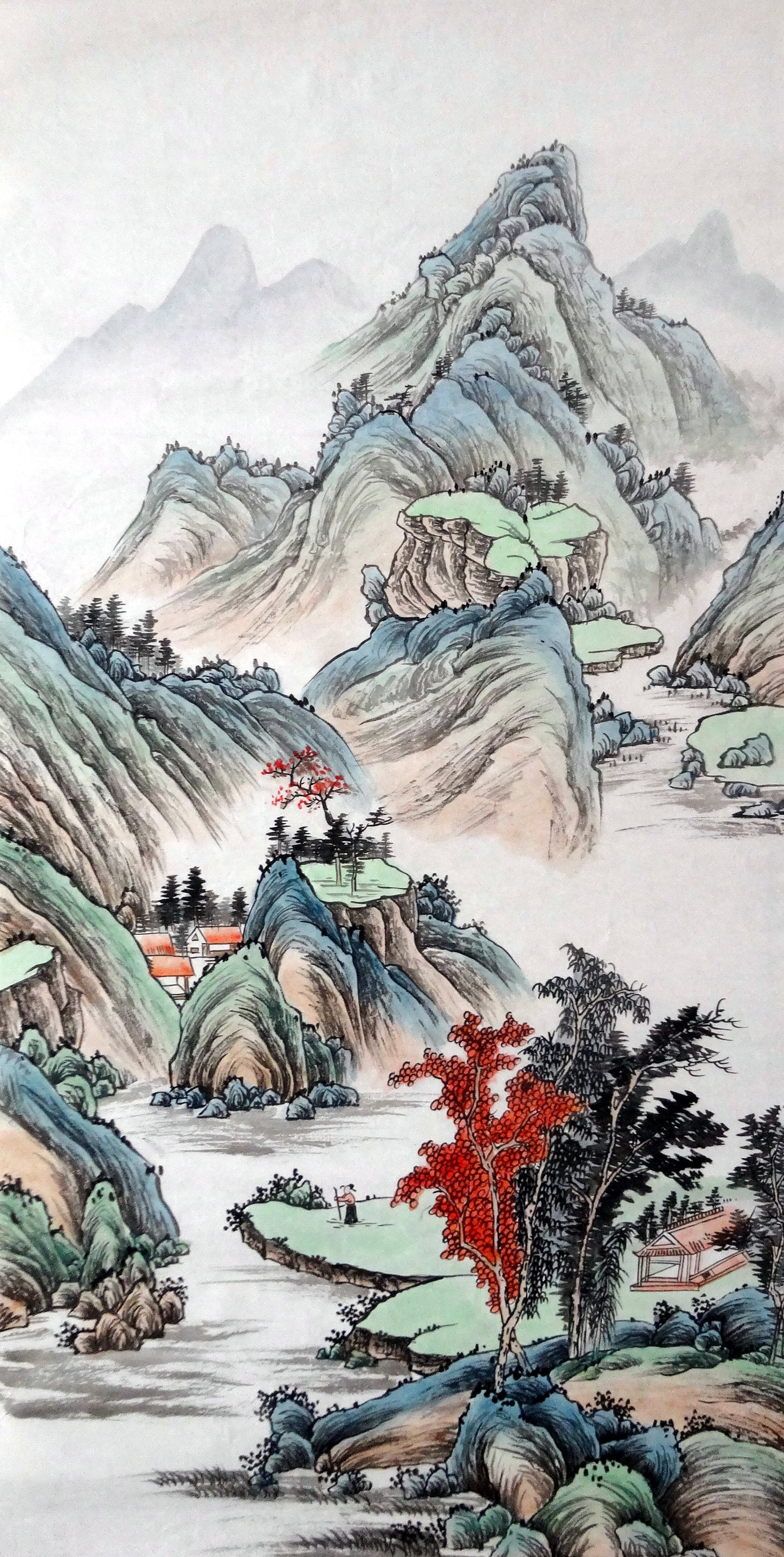 Hand painted Shan shui painting Original Chinese Landscape | Etsy