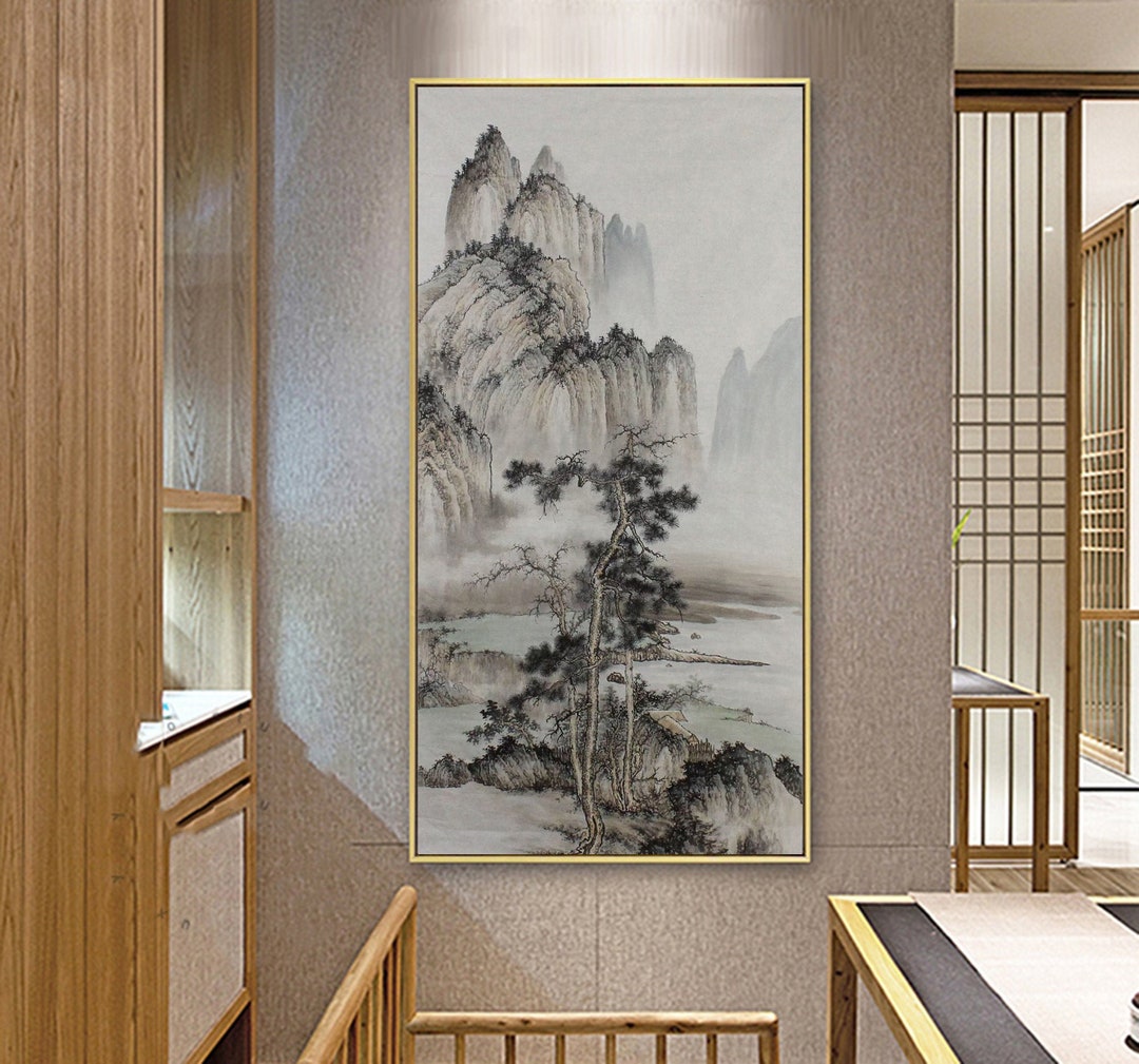 100 % Hand-painted Shanshui Art, Antique Taste Chinse Landscape ...