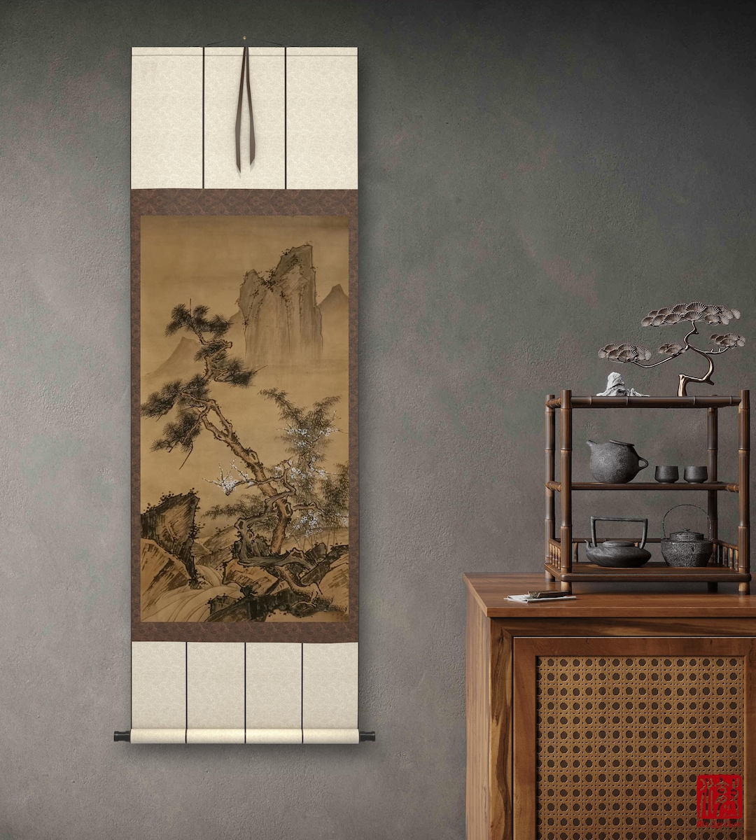 Hand-painted Replica of Ma Yuan, Chinese Antique Literati Landscape ...