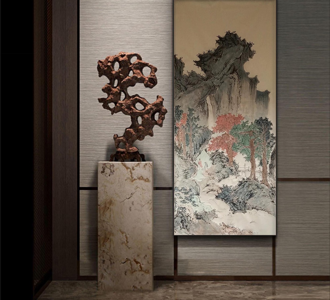 In the Rain Among the Forest, Hand-painted, Shan Shui Painting, Ink on ...