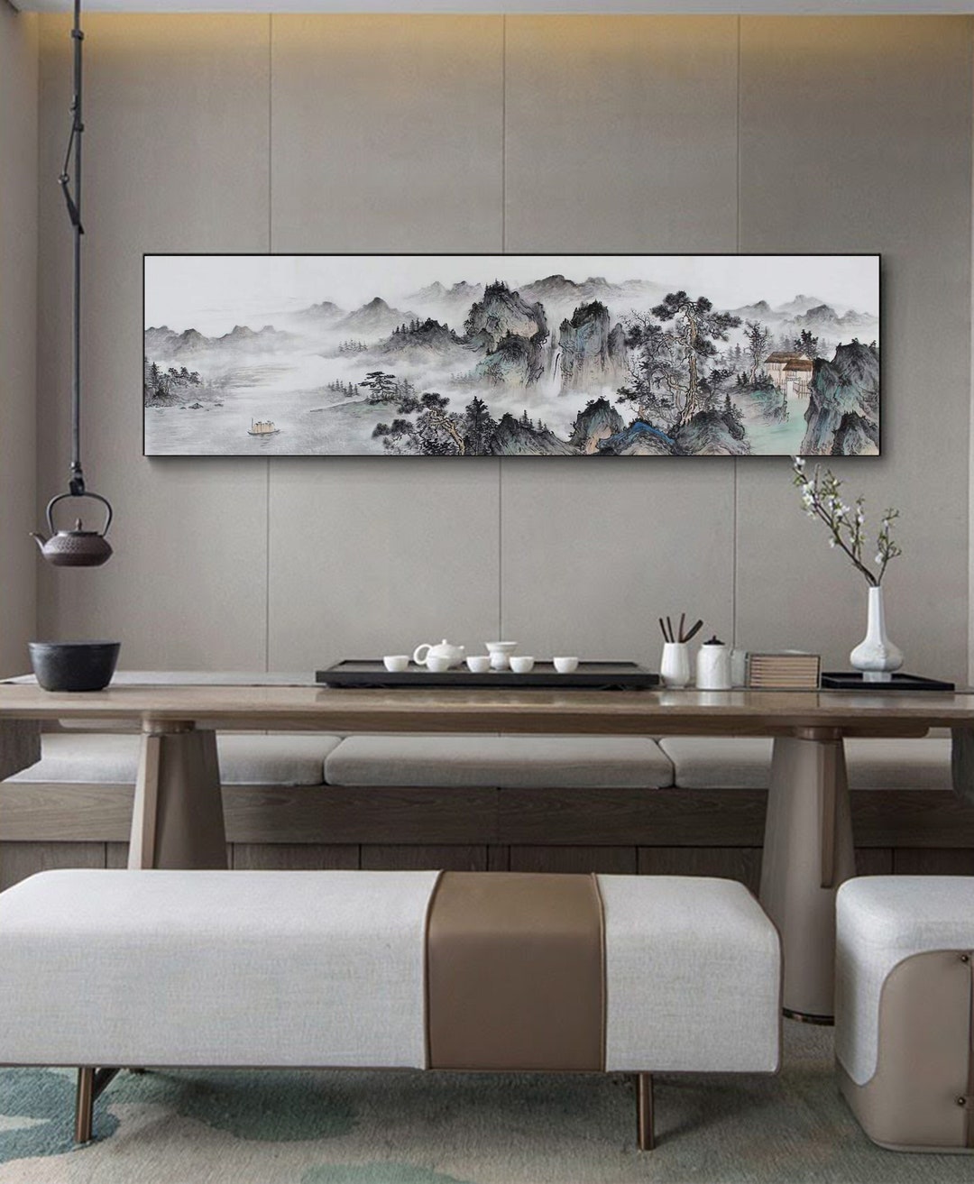 Vast Shan Shui Painting, Chinese Landscape Painting, Hand-painted ...