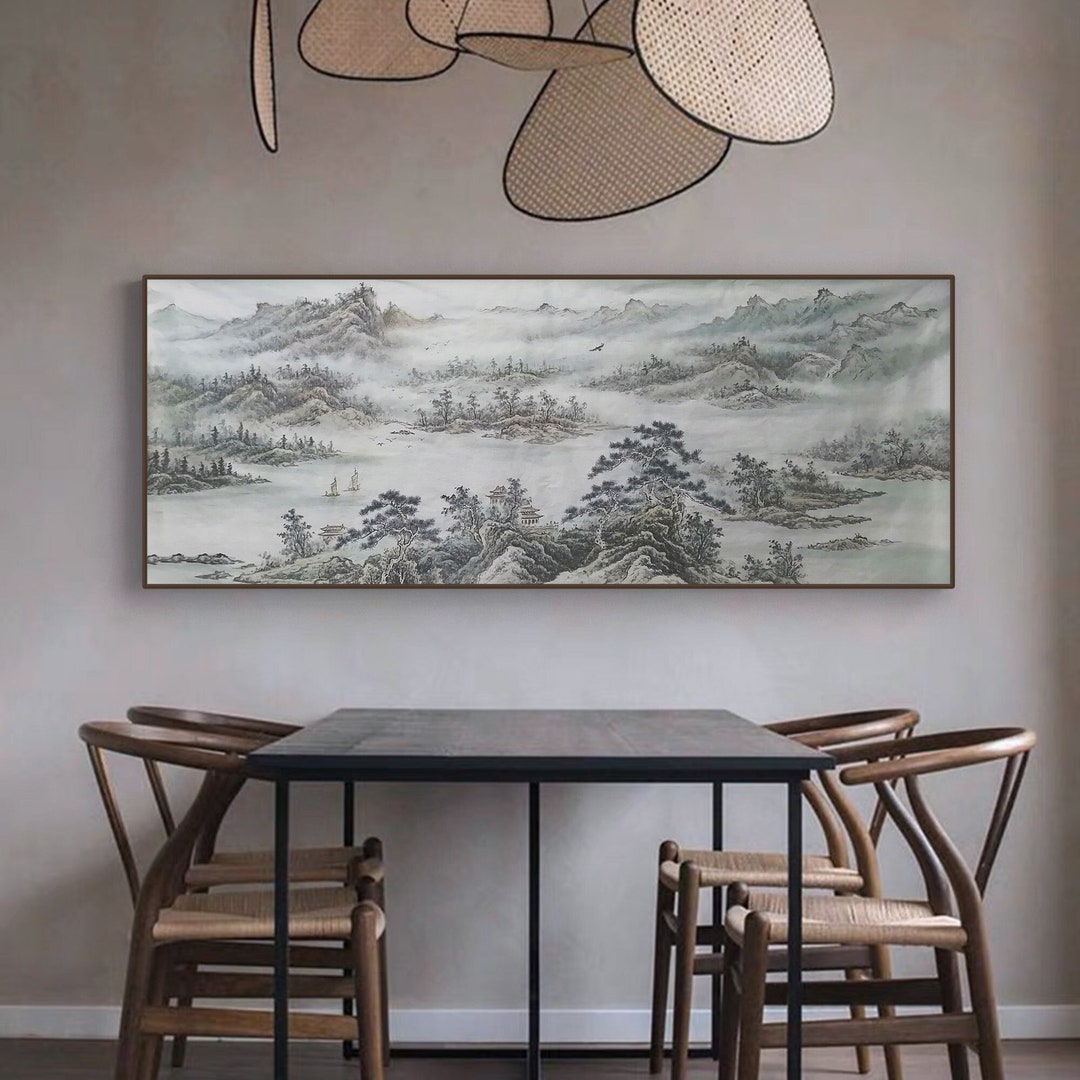 Poetic Shan Shui Painting, Hand-painted Chinese Landscape Painting ...