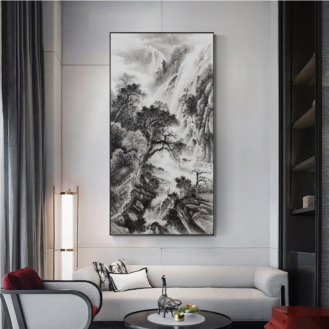 Shan Shui Painting, Original, Painted From Scratch, Hand-painted Ink ...